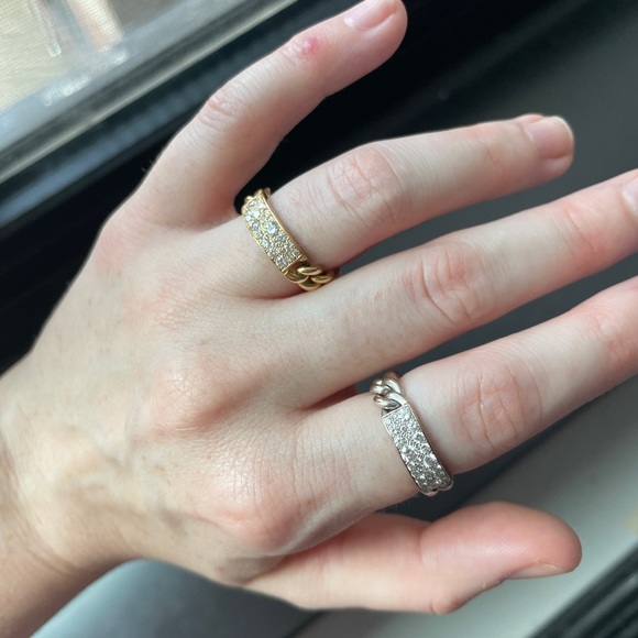 Dior | Jewelry | Dior 8k Gold And Diamond Chain Ring | Poshmark
